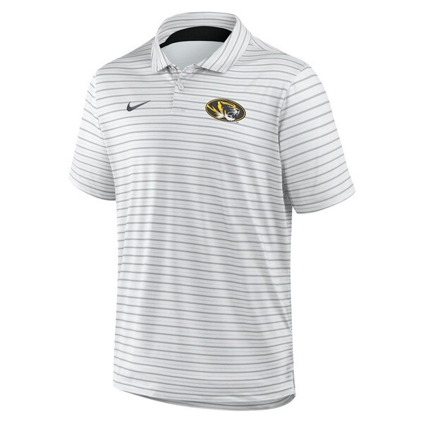Nike White and Grey Striped Oval Tiger Head Basketball Polo | The ...