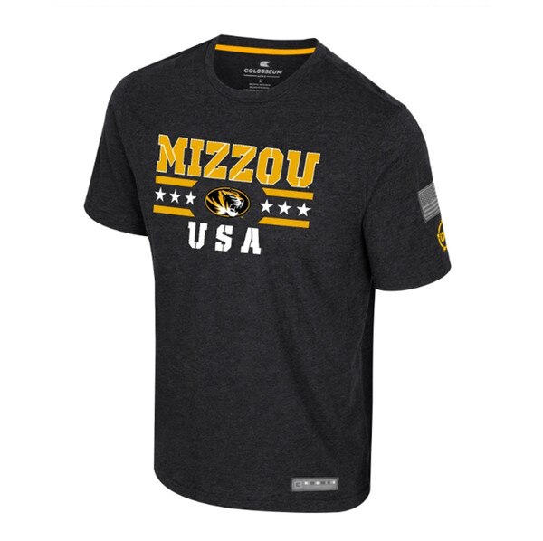 Black Mizzou USA Oval Tiger Head Operation Hat Trick Tee