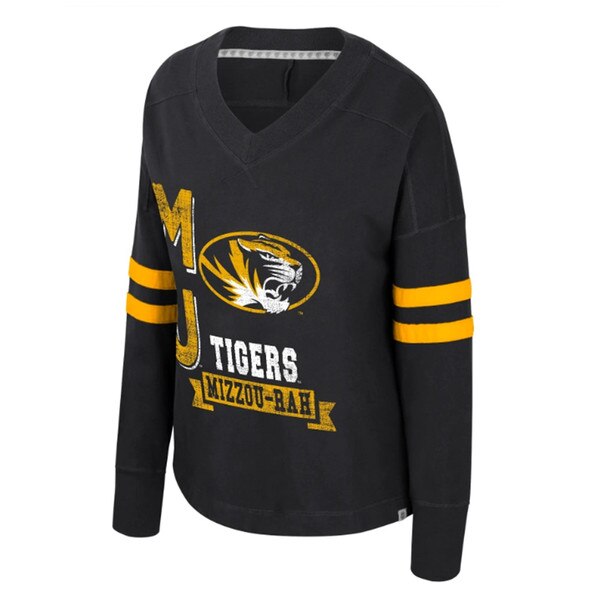 Black MU Tigers Mizzou-Rah Long Sleeve V-Neck Tee