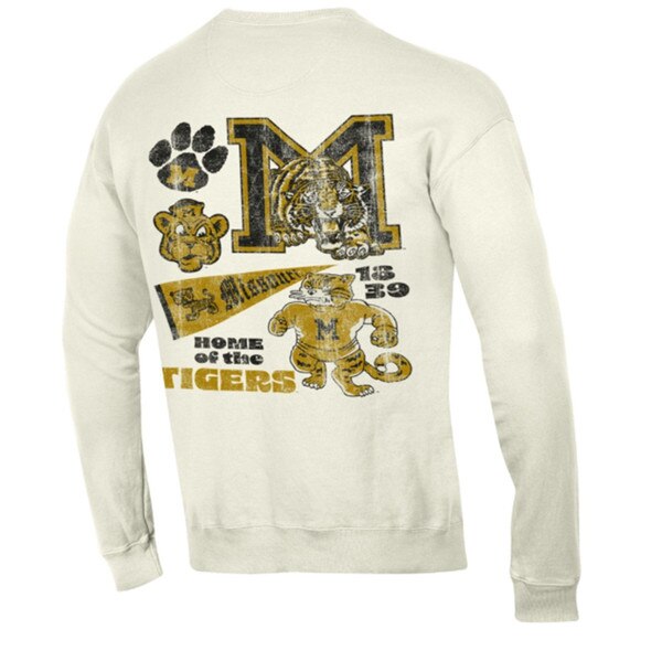 Cream Missouri Tigers Vault Logos Crewneck Sweatshirt | The Mizzou Store