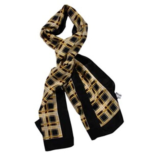 Black and Gold Plaid Silk Scarf The Mizzou Store