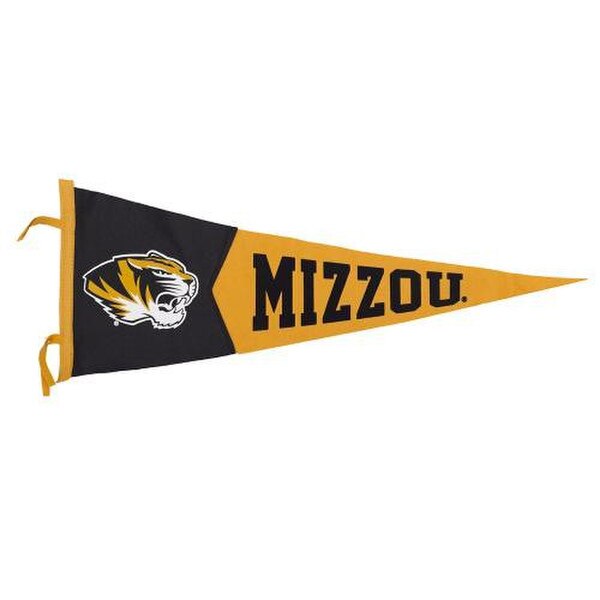 12"x30" Black and Gold Mizzou Tiger Head Pennant | The Mizzou Store