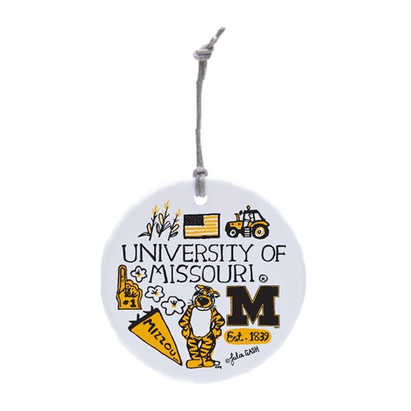 Mizzou Julia Gash Assorted Logos Ceramic Ornament