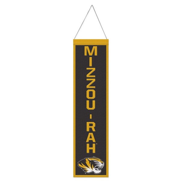8" x 32" Black and Gold MIZZOU-RAH Banner Wool | The Mizzou Store
